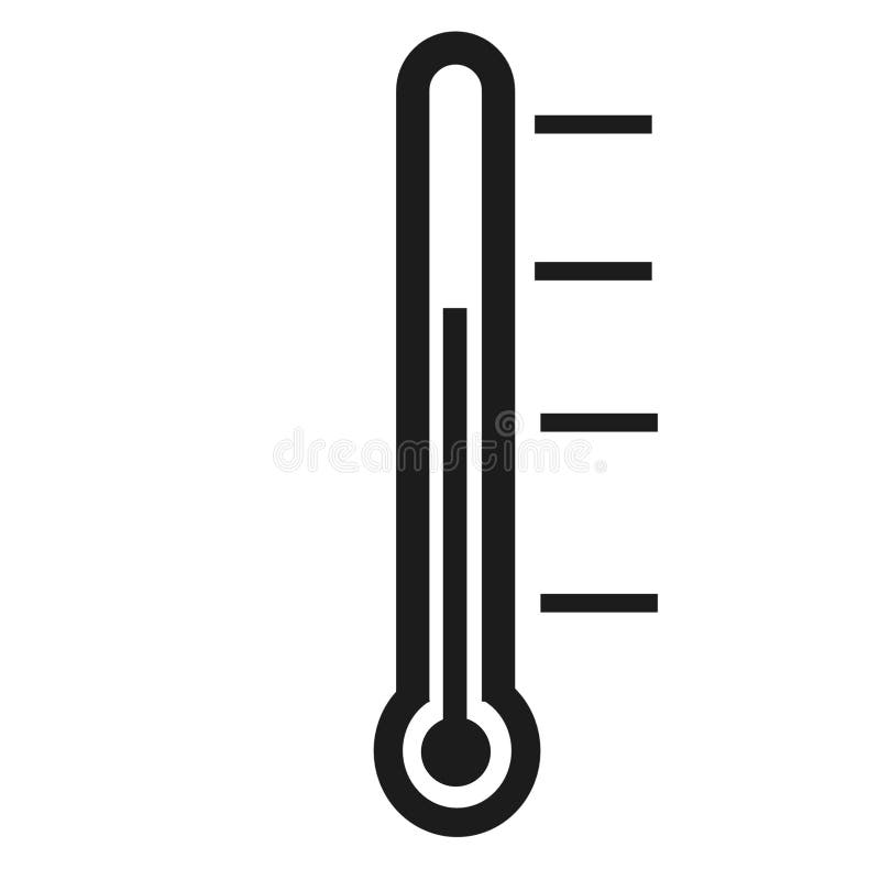 Black Line Volume Thermometer Icon Stock Illustration - Illustration of ...