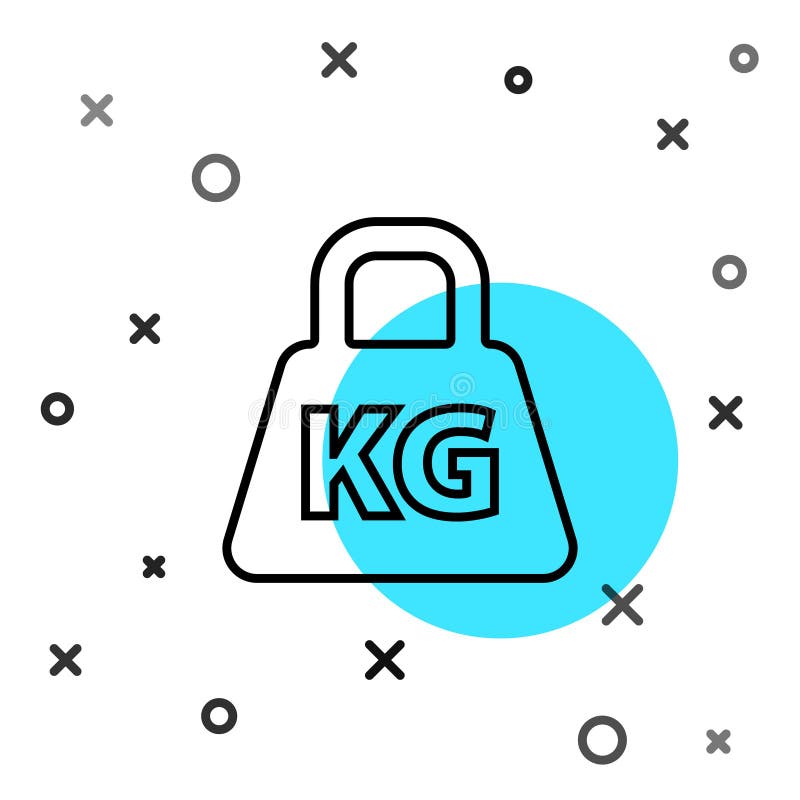 Black Line Weight Icon Isolated on White Background. Kilogram Weight ...