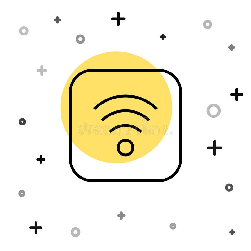 Black Line Wi-Fi Wireless Internet Network Symbol Icon Isolated on ...