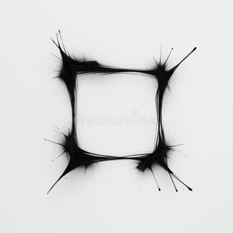 Abstract Black Lines Form a Square Shape on a White Background Stock ...