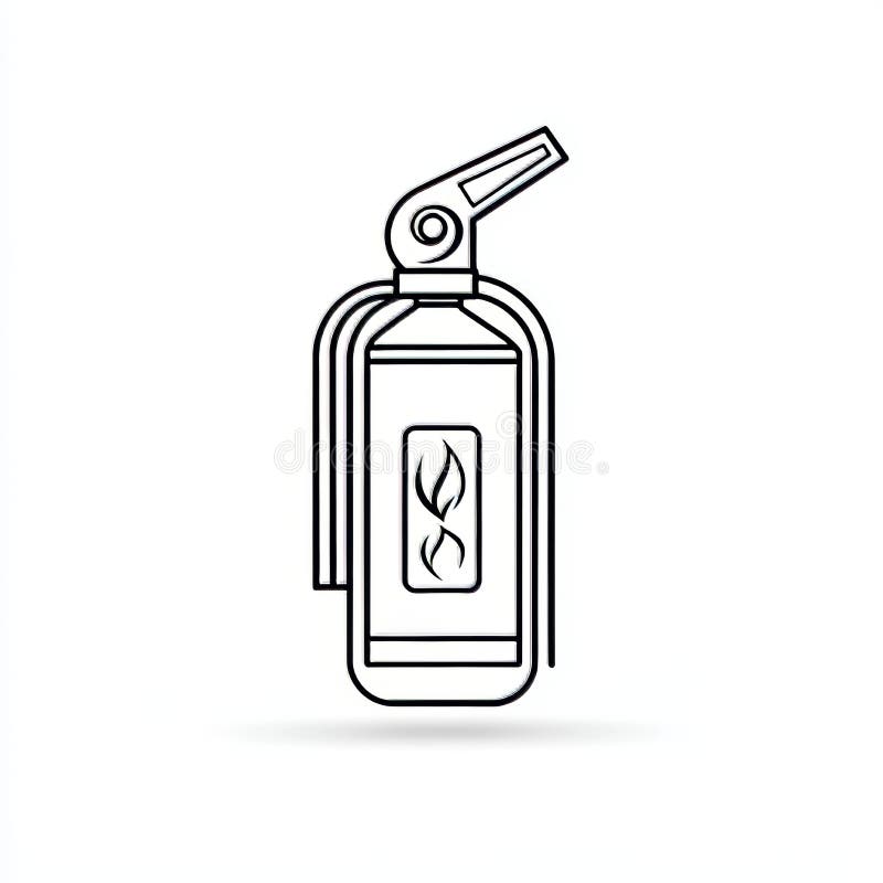 Black Lines Form the Art of a Fire Extinguisher Against the Simplicity ...