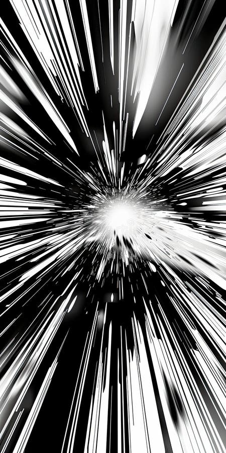 Black Lines Radiating Outward from Central Point, Creating Sense of ...