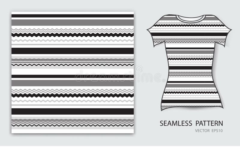 Black Lines Seamless Pattern Vector Illustration, T Shirt Design ...