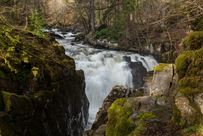 Black Linn Falls Scottish Highlands Long Exposure Stock Photo - Image ...