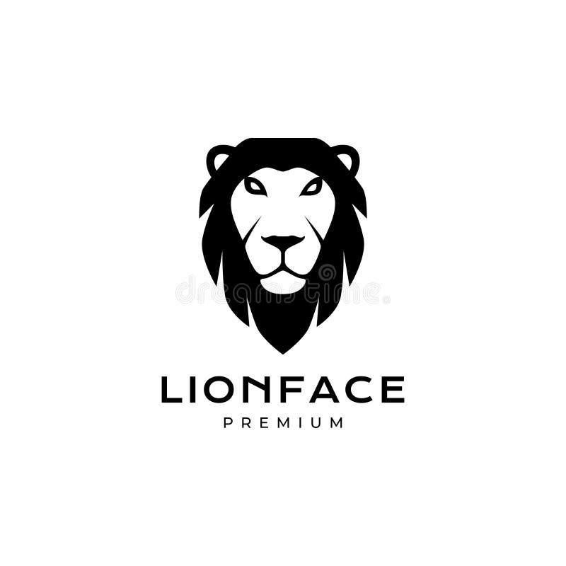 Black Lion Face with Long Mane Logo Design Vector Stock Vector ...