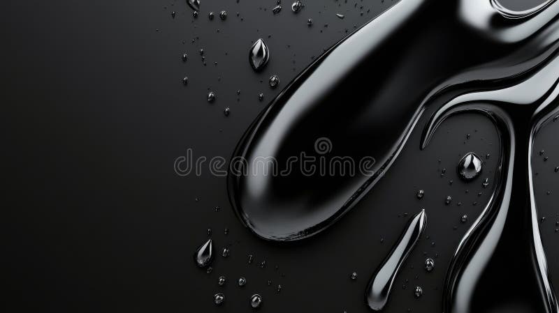 Black Liquid Background with Drops. 3d Rendering, 3d Illustration Stock ...