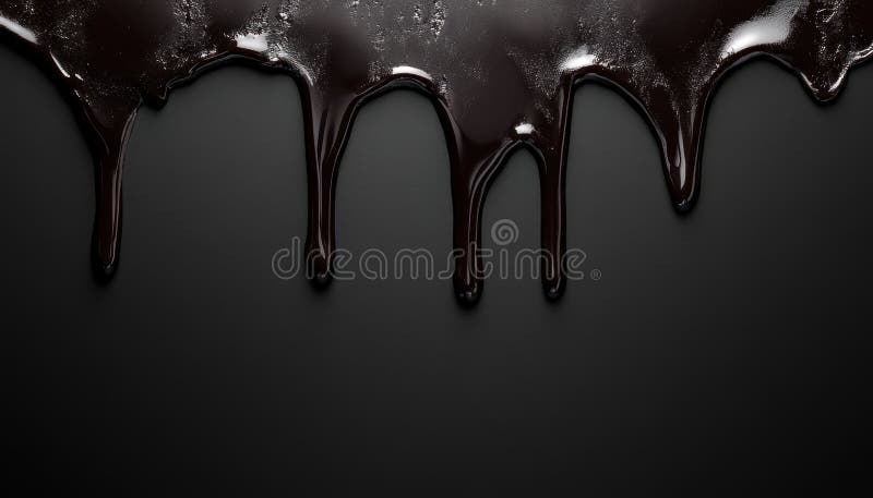 Black Liquid Dripping on a Smooth Surface Creating an Artistic Flow ...