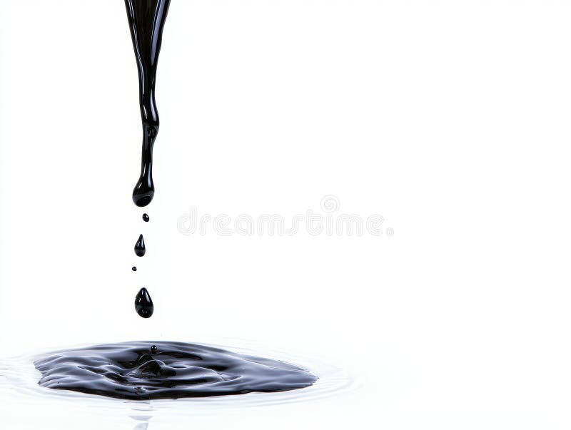 Black Liquid Dripping into Water Stock Illustration - Illustration of ...