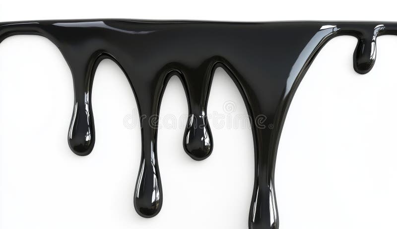 Black Liquid Dripping on White Background Stock Illustration ...