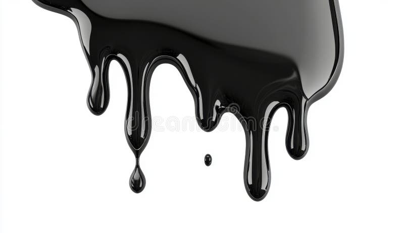 Black Liquid Dripping on White Background Stock Illustration ...
