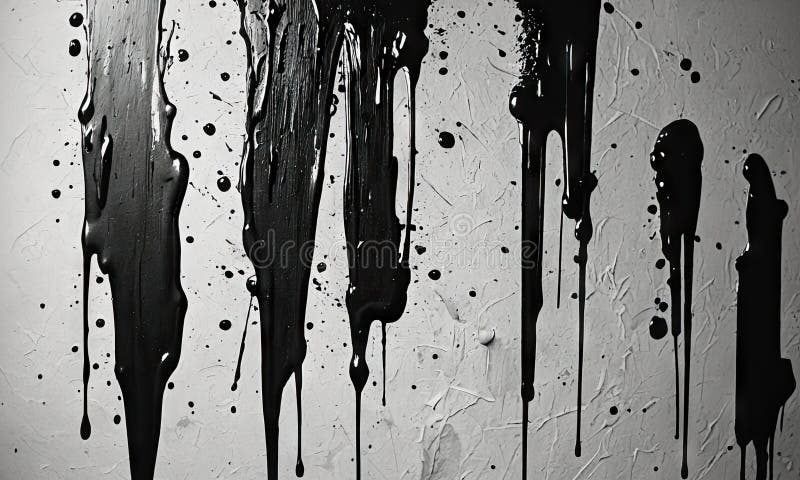 A Black Liquid Drips Down a White Wall. Stock Illustration ...
