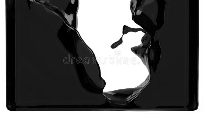 Black Liquid Fills Up a Container. Colored Paint Stock Video - Video of ...