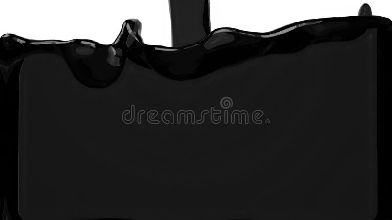 Black Liquid Fills Up a Container. Colored Paint Stock Video - Video of ...