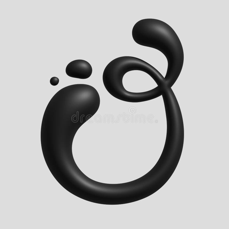 Black Liquid O Alphabet Bubble Inflate Text Effect Initial Poster Logo ...