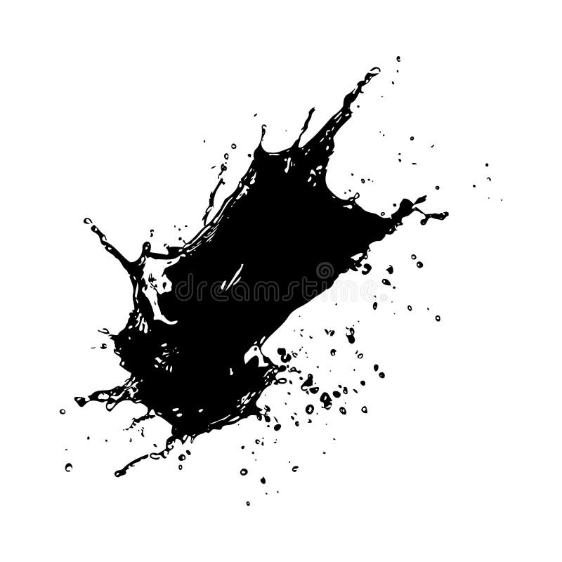 Black Liquid Splash Dynamic Ink Blot Abstract Image Stock Vector ...