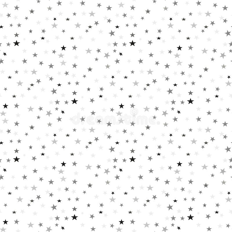 Black Little Stars on White Background Seamless Vector Pattern ...