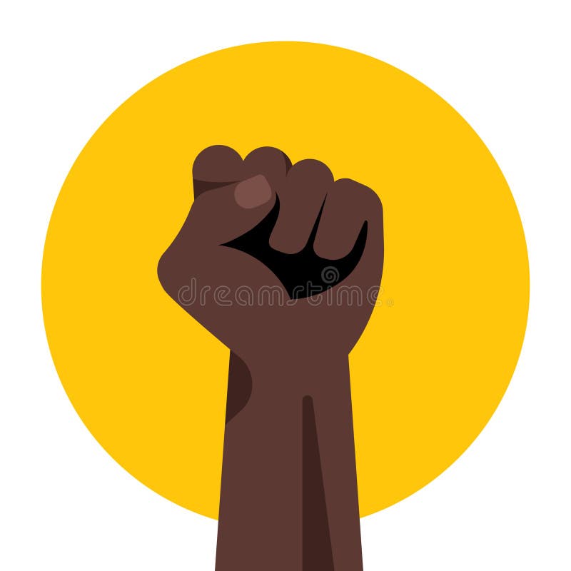 Black Lives Matter. Fist on Yellow Background Stock Vector ...