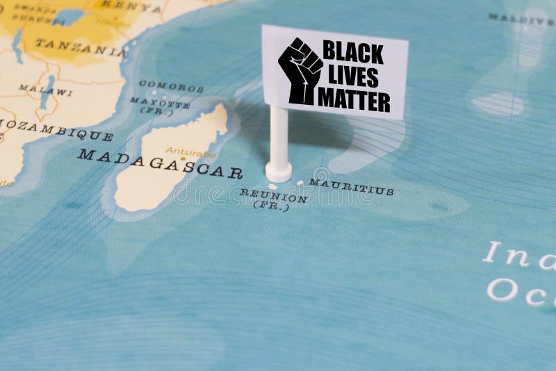 `BLACK LIVES MATTER` Flag on the Réunion in the Map Editorial Image ...