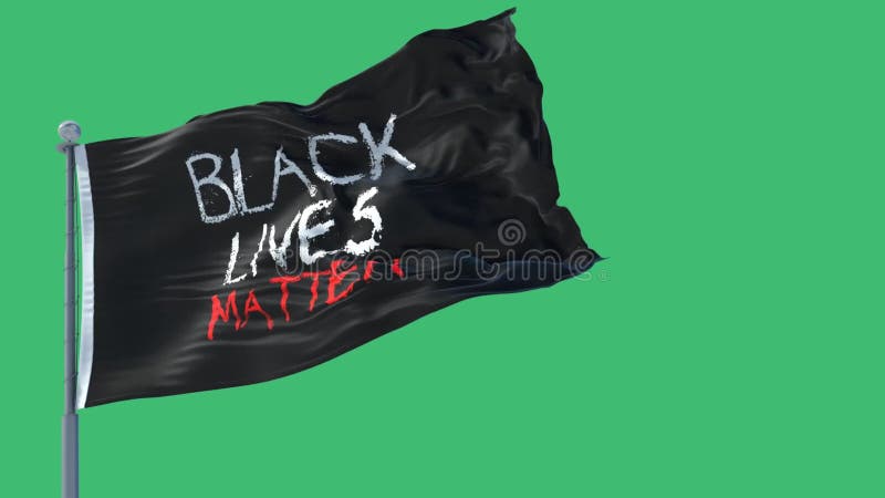 Black Lives Matter Protest Black Flag Green Screen Stock Footage ...