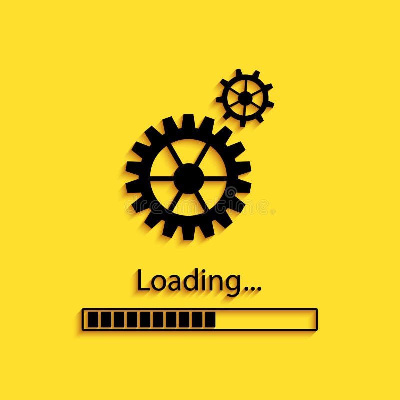 Black Loading Icon Isolated on Yellow Background. Progress Bar Icon ... Black Loading Icon Isolated on Yellow Background. Progress Bar Icon ...