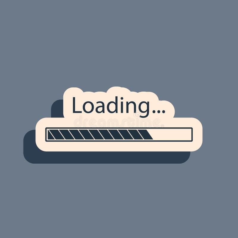 Black Loading Icon Isolated on Grey Background. Progress Bar Icon. Long ...