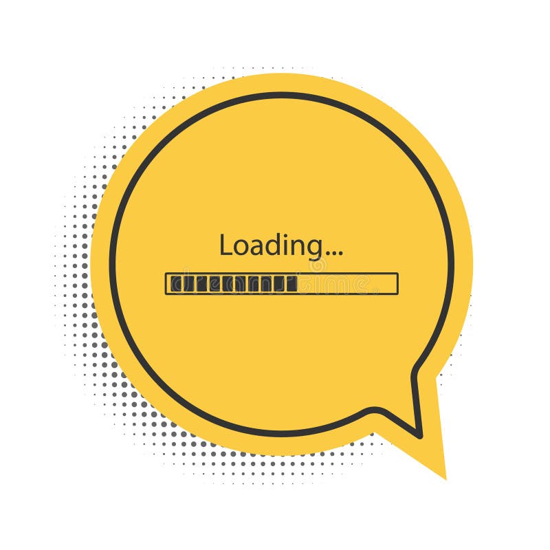 Black Loading Icon Isolated on Yellow Background. Progress Bar Icon ...