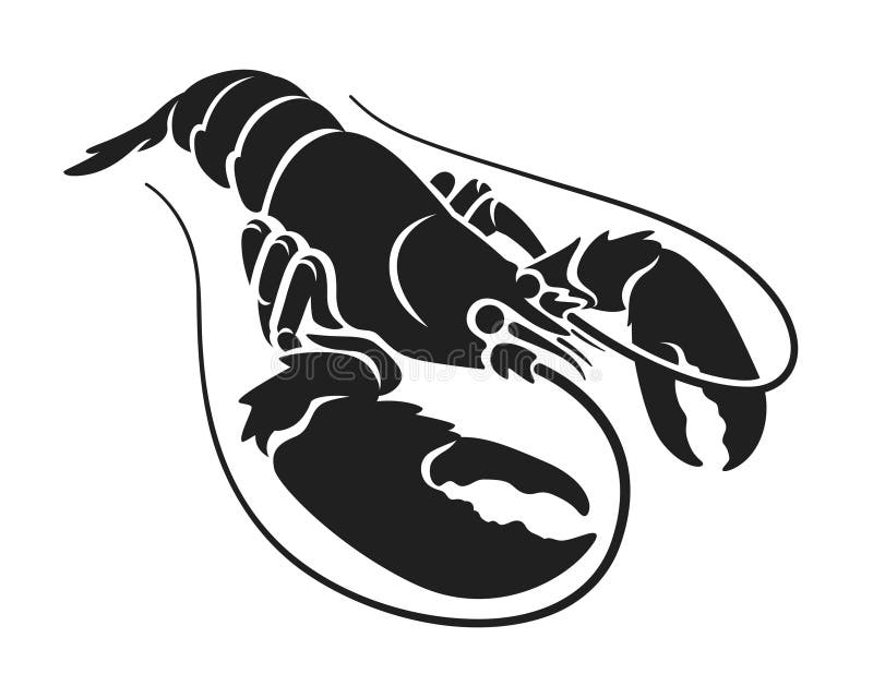 Black Lobster Drawing, Vector Stock Vector - Illustration of vector ...