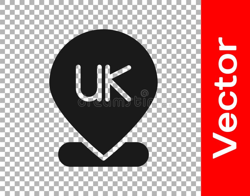 Black Location England Icon Isolated on Transparent Background. Vector ...