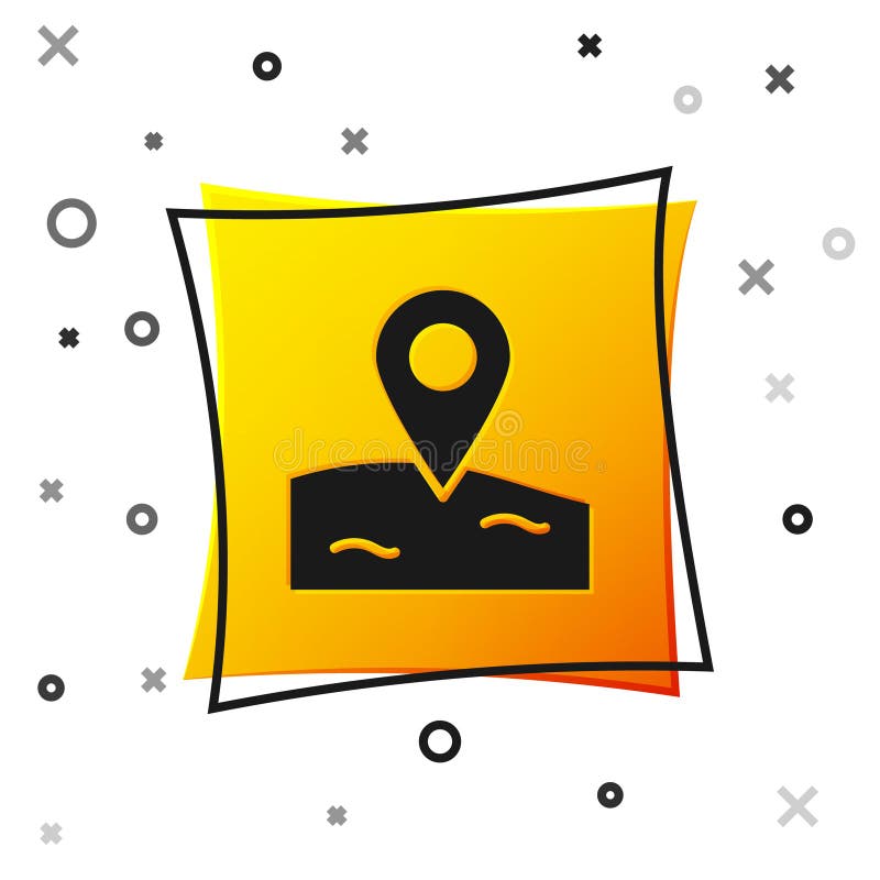 Black Location Fishing Icon Isolated on White Background. Fishing Place ...