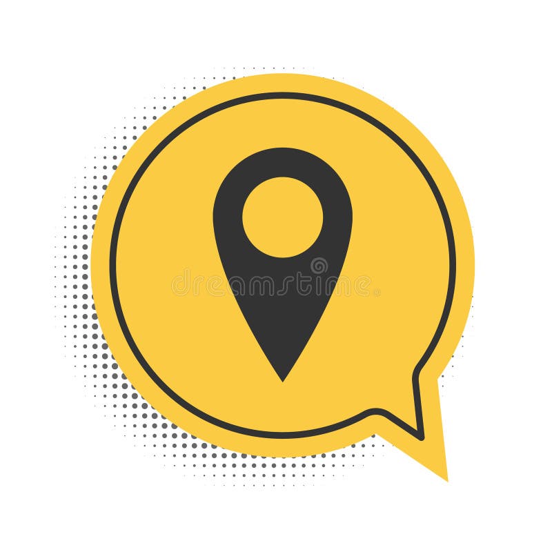 Black Location Icon Isolated on Yellow Background. Pointer Symbol Stock ...