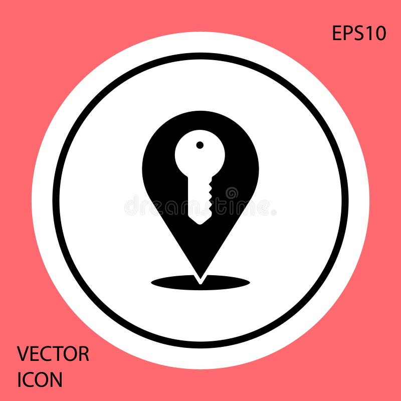 Black Location Key Icon Isolated on Red Background. the Concept of the ...