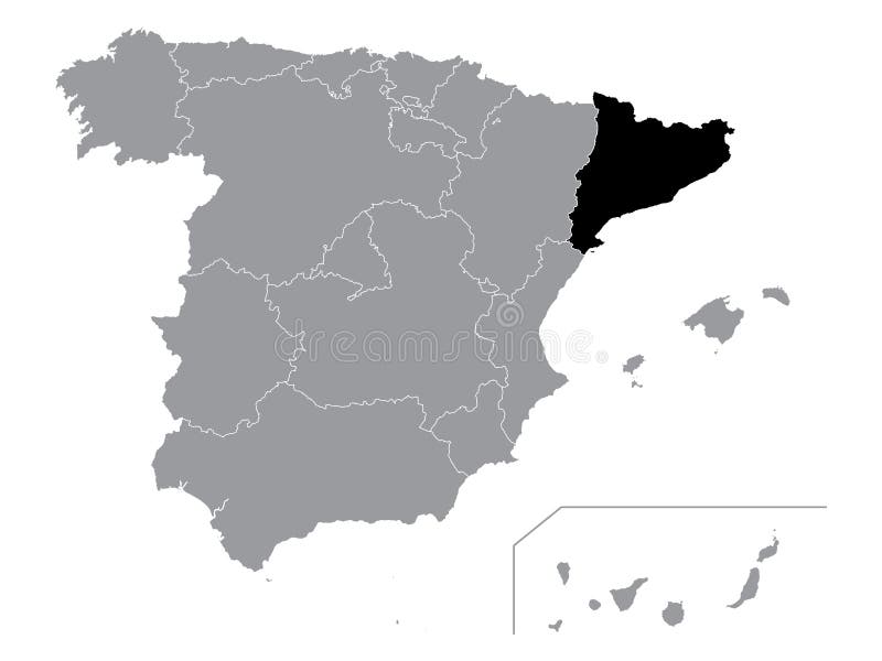 Location Map of Catalonia Autonomous Community Stock Vector ...