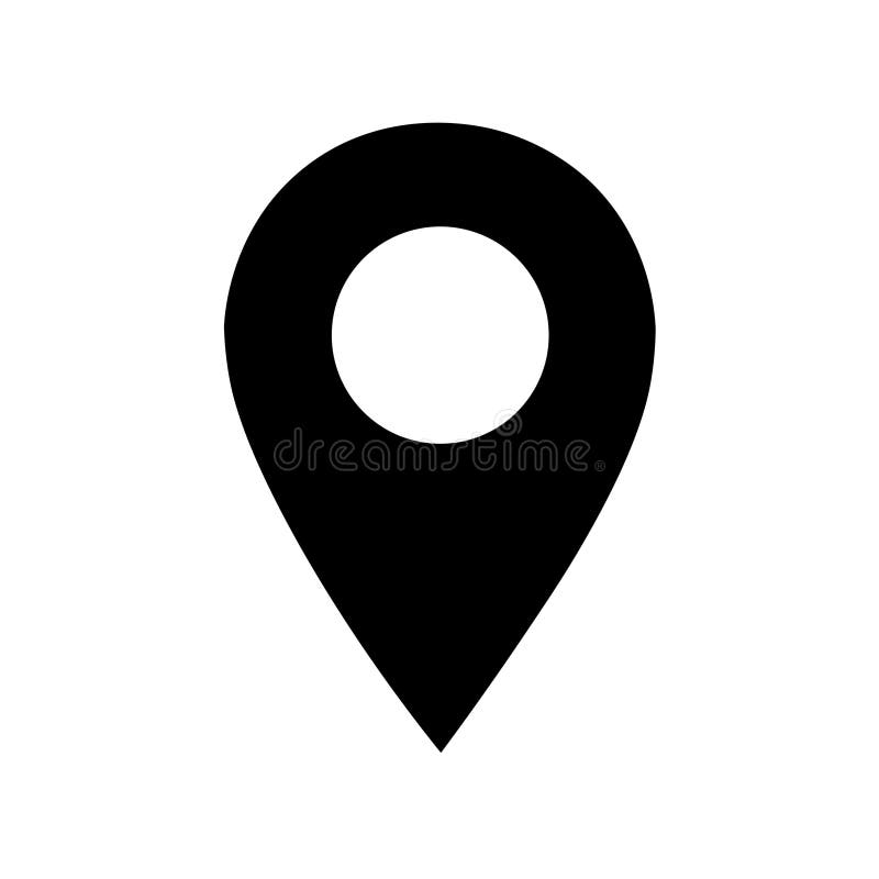 Black Location Marker Icon on a White Background Stock Illustration ...