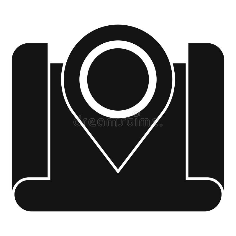 Black Location Pin Marking a Point on a Map for Navigation Stock Vector ...