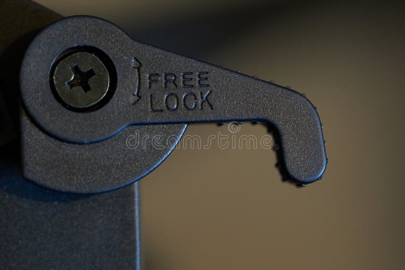 Black Lock Button for Safety Stock Image - Image of button, macro ...