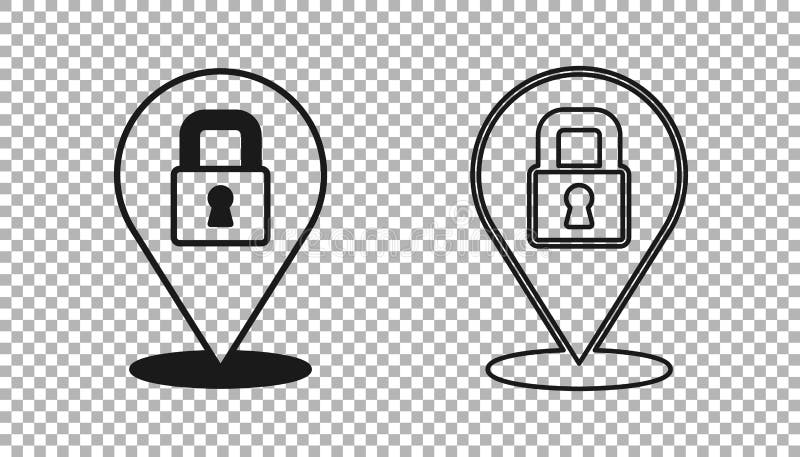 Black Lock Icon Isolated on Transparent Background. Padlock Sign ...