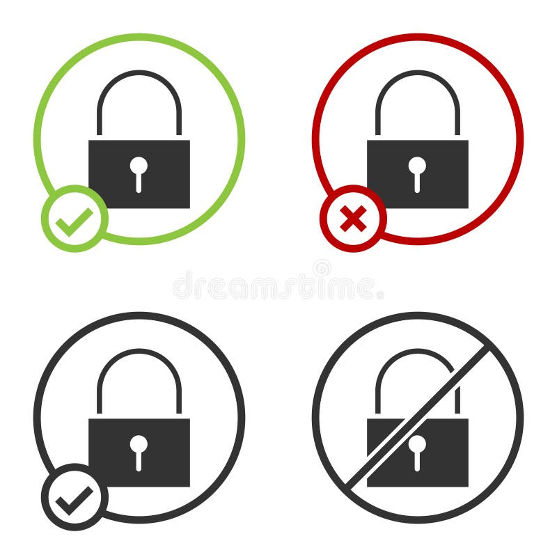 Black Lock Icon Isolated on White Background. Padlock Sign. Security ...