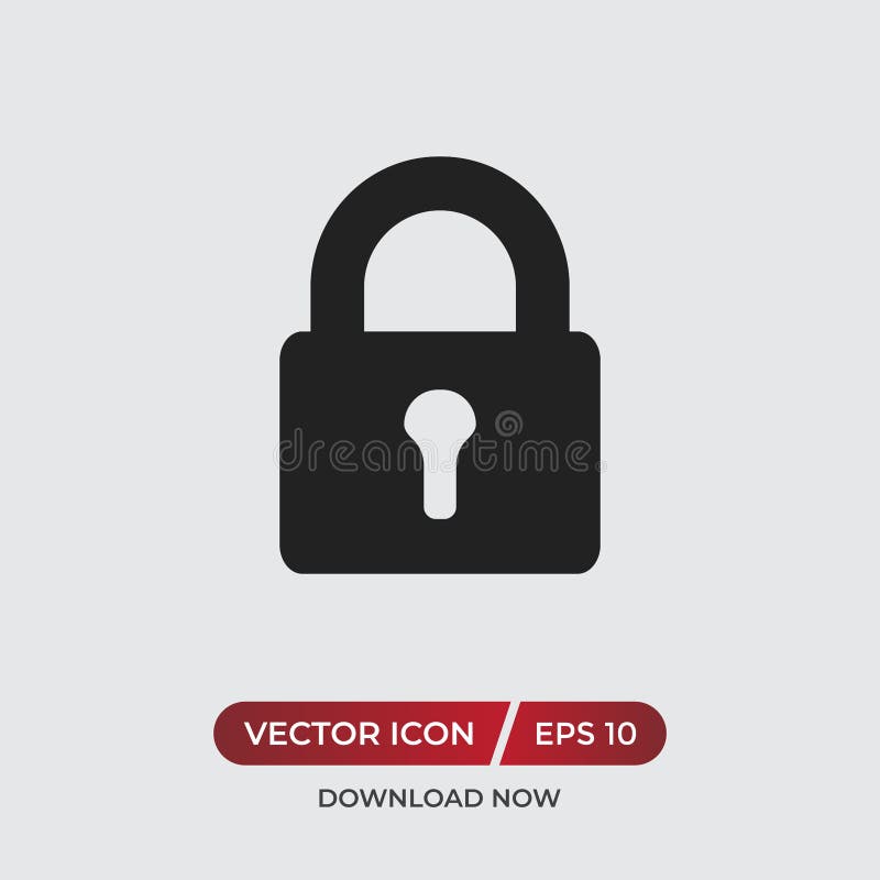 Black Lock Vector Icon in Modern Design Style for Web Site and Mobile ...