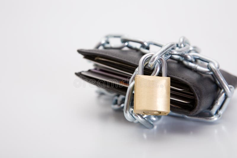Black locked wallet stock photo. Image of protect, financial - 6754142