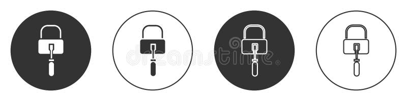 Black Lockpicks or Lock Picks for Lock Picking Icon Isolated on White ...
