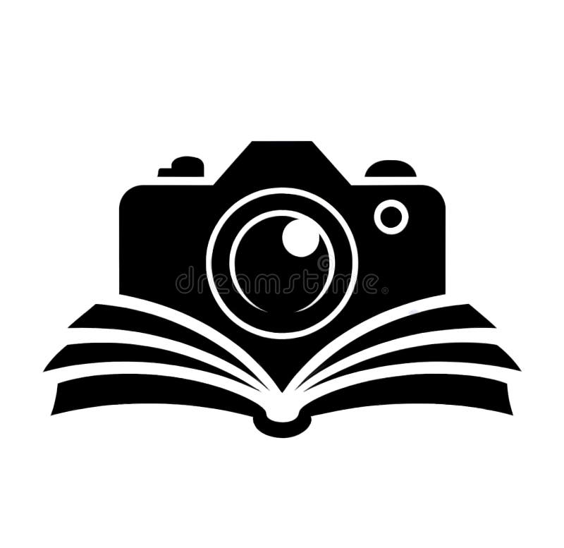 A Black Logo Combines a Camera with an Open Book Stock Image ...