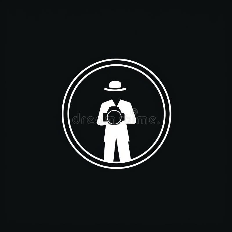 Minimalist Photographer Icon on Black Background - Inspired by Carrie ...