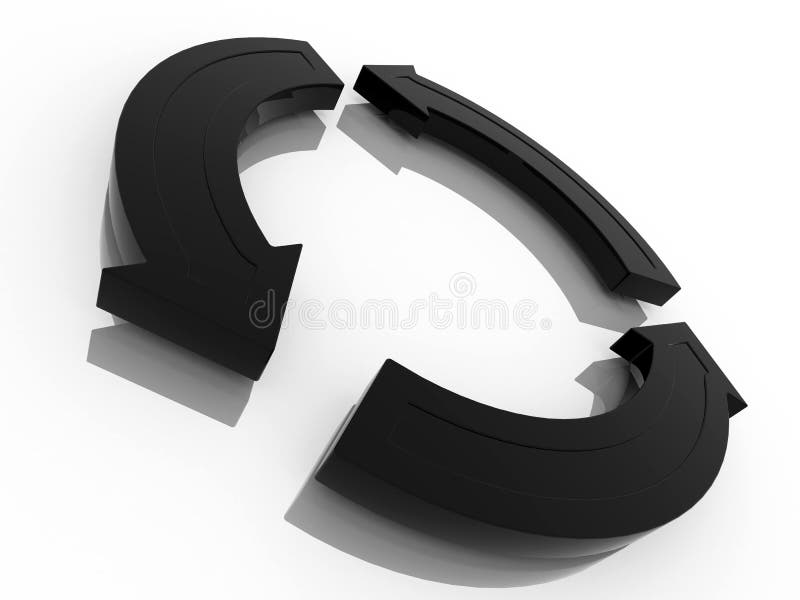 Black loop recycle symbol stock illustration. Illustration of clip ...