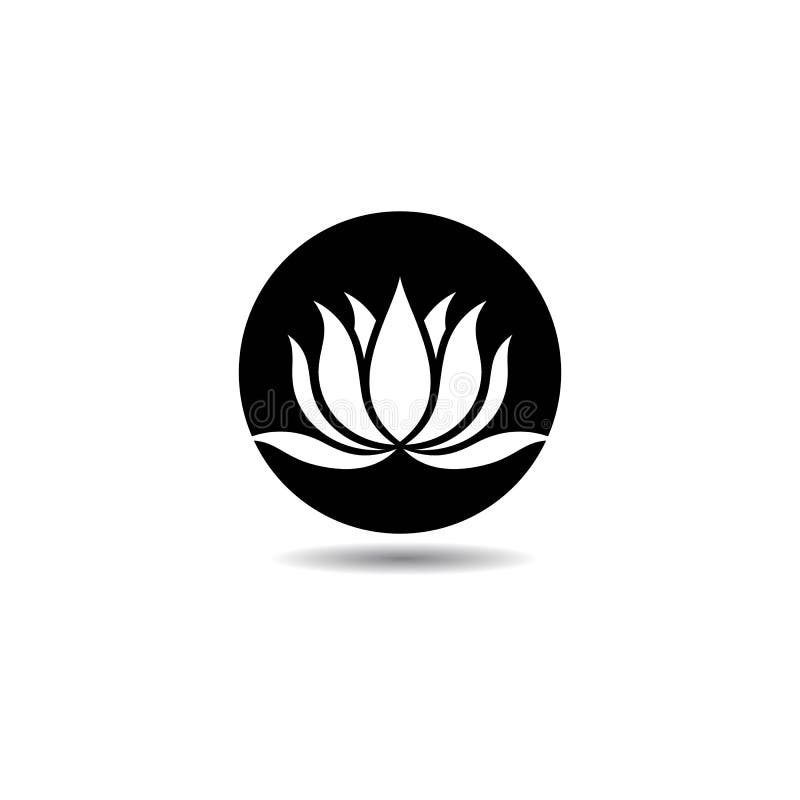 Black Lotus Logo Template Vector Icon Stock Vector - Illustration of ...