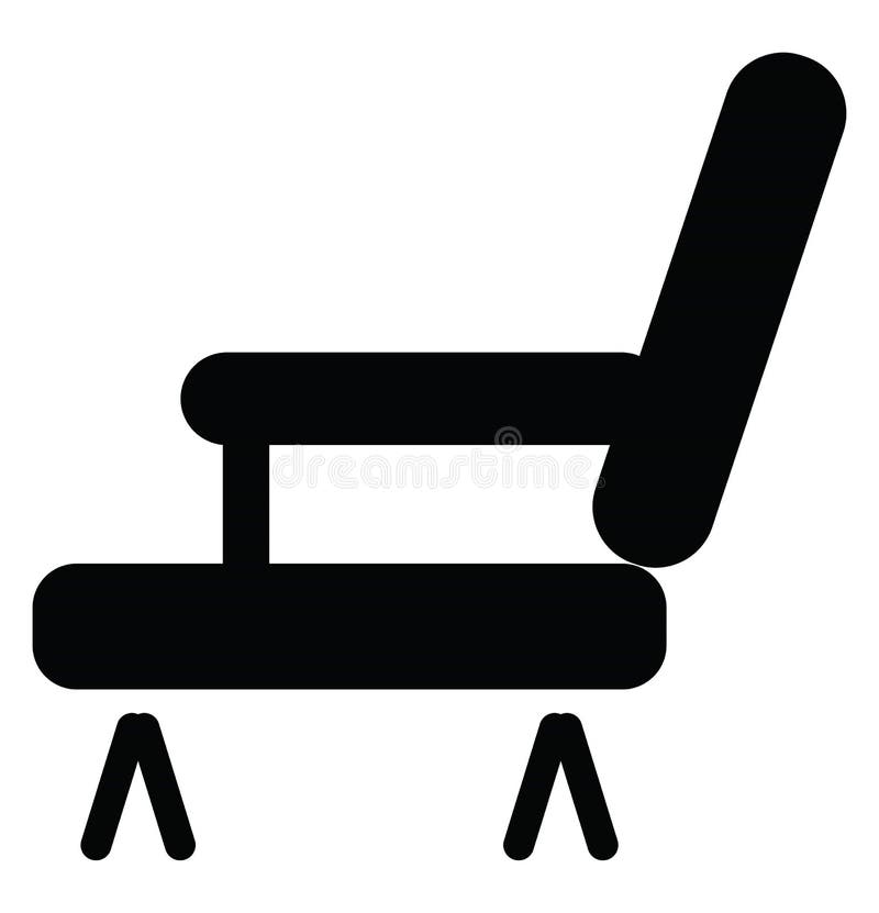 Black lounge chair, icon stock vector. Illustration of office - 260373041