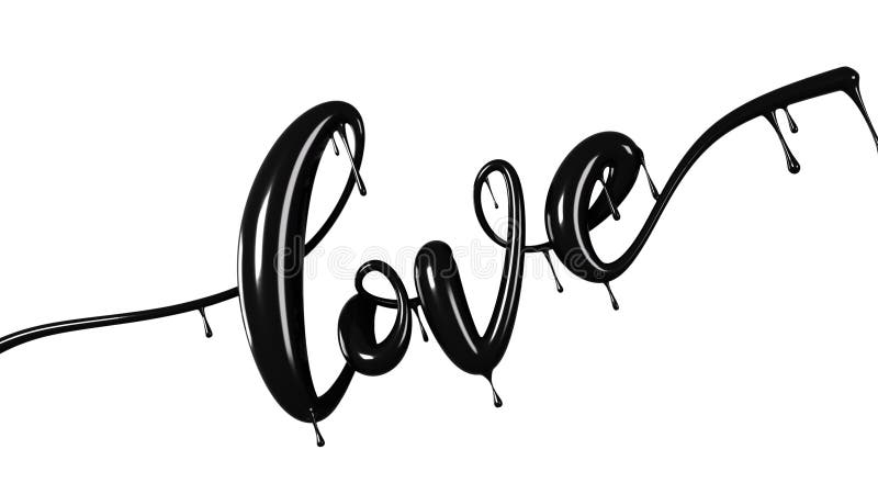 Black Love Sign on a White Background. Stock Illustration ...