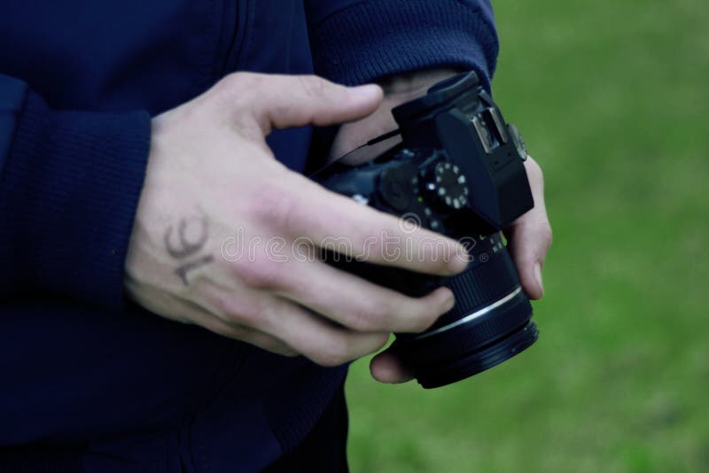 Camera in Hand stock image. Image of finger, camera - 245929671