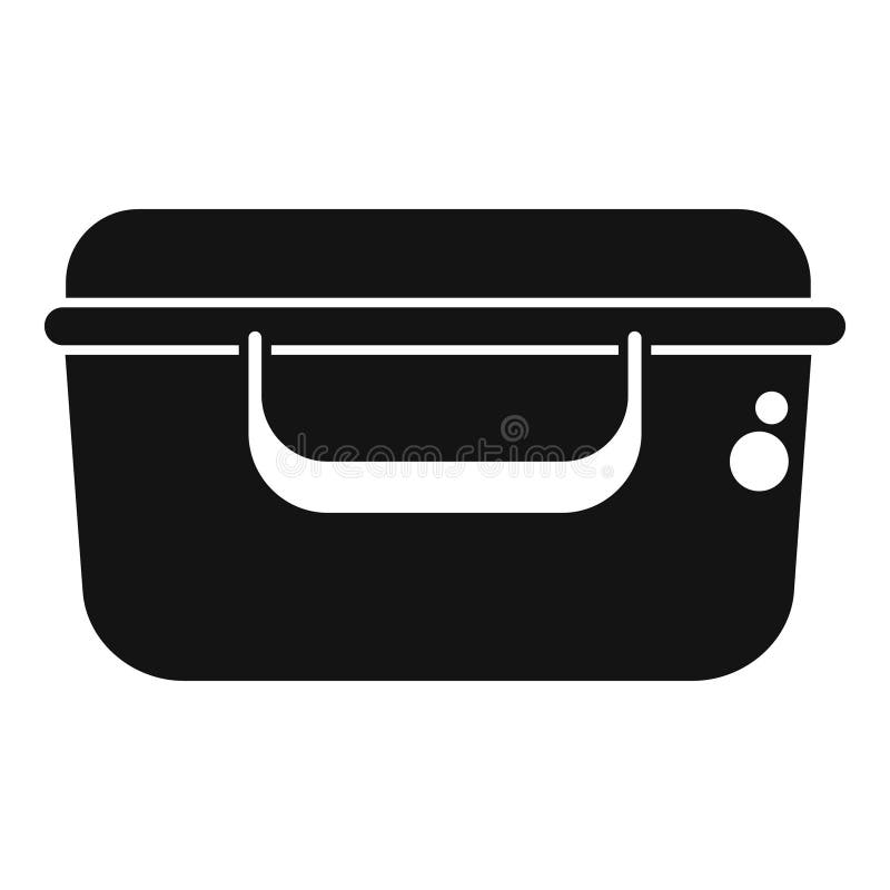 Black Lunchbox Icon, Simple Style Stock Vector - Illustration of black ...