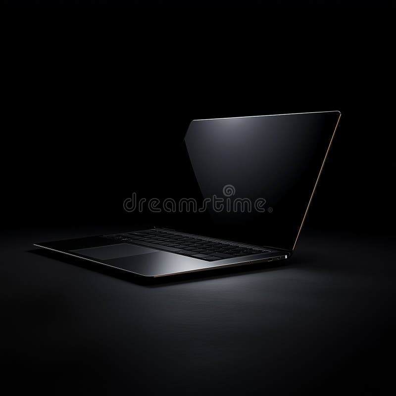 Black Luxury Background with Laptop, Premium Lighting, and Professional ...