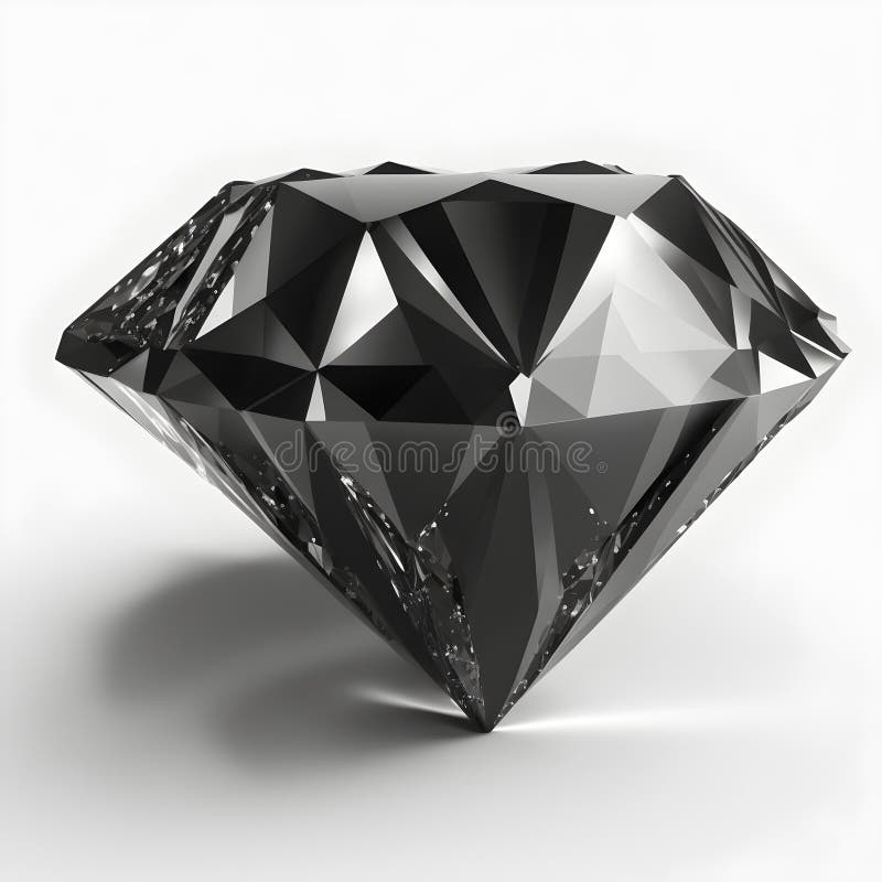 Black Luxury Large Diamond Correct Shape on a White Background with a ...